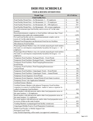 Fillable Online DEH FEE SCHEDULE Fax Email Print - pdfFiller