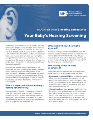 Fillable Online Your Babys Hearing Screening Fax Email Print - pdfFiller