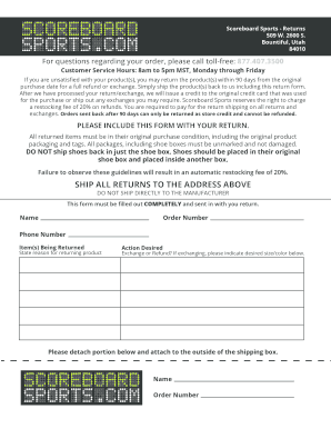 Fillable Online Scoreboard Sports - Returns Fax Email Print - pdfFiller