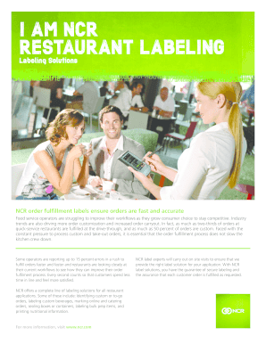Fillable Online RESTAURANT LABELING Fax Email Print - pdfFiller