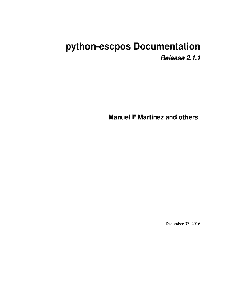 Fillable Online python-escpos Documentation Fax Email Print - pdfFiller