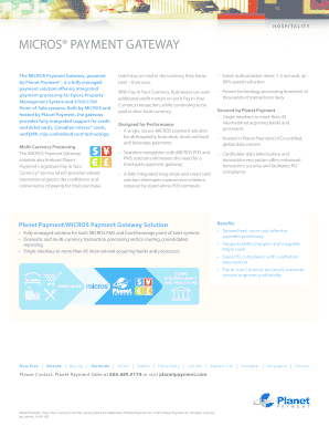 Fillable Online MICROS PAYMENT GATEWAY Fax Email Print - pdfFiller