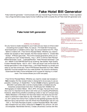 Fillable Online Fake Hotel Bill Generator Fax Email Print - pdfFiller