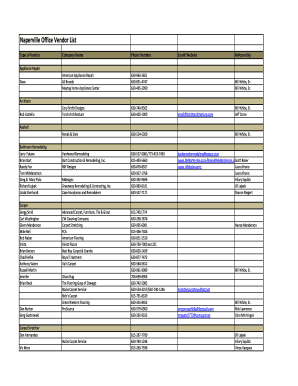 Fillable Online Naperville Office Vendor List Fax Email Print - pdfFiller
