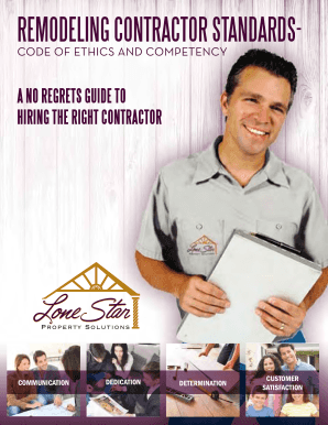Fillable Online remodeling contractor standardsCODE OF ETHICS AND ...