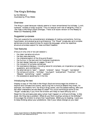 Fillable Online The Kings Birthday Fax Email Print - pdfFiller