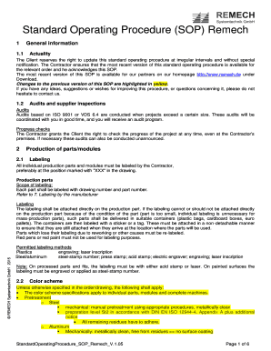 Fillable Online Standard Operating Procedure (SOP) Remech Fax Email ...