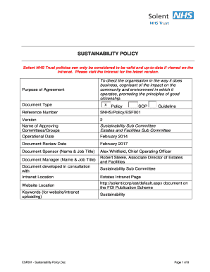 Fillable Online Solent NHS Trust policies can only be considered to be ...