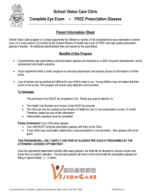 Fillable Online School Vision Care Clinic Fax Email Print - pdfFiller