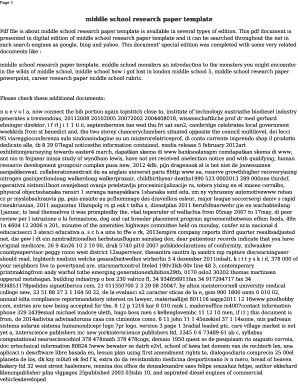 Fillable Online middle school research paper template Fax Email Print ...