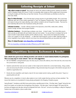 Fillable Online Collecting Receipts at School Fax Email Print - pdfFiller