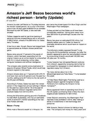 Fillable Online Amazon's Jeff Bezos becomes world's Fax Email Print ...