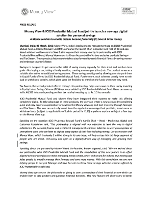 Fillable Online Money View & ICICI Prudential Mutual Fund jointly ...