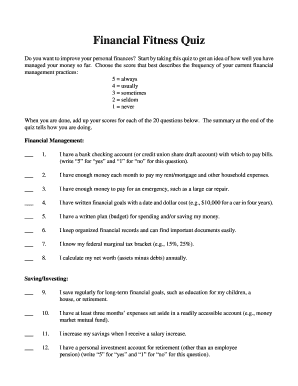 Fillable Online Financial Fitness Quiz Fax Email Print - pdfFiller