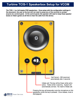 Fillable Online The TCIS -1 is a full duplex POE speakerbox Fax Email ...