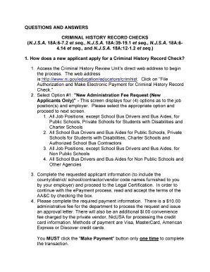 Fillable Online CRIMINAL HISTORY RECORD CHECKS Fax Email Print - pdfFiller