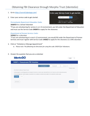 Fillable Online Obtaining FBI Clearance through Morpho Trust (IdentoGo ...