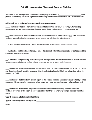 Fillable Online Act 126 Augmented Mandated Reporter Training Fax Email ...