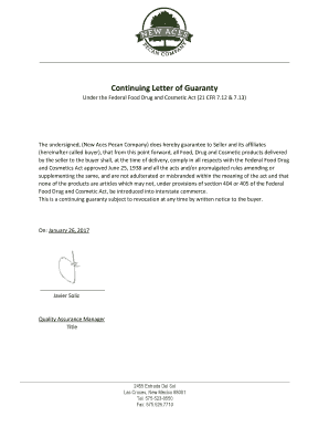 Fillable Online Continuing Letter of Guaranty Fax Email Print - pdfFiller