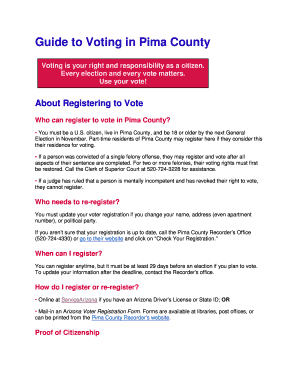 Fillable Online Guide to Voting in Pima County Fax Email Print - pdfFiller