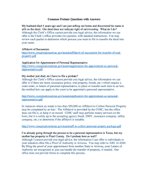 Fillable Online Common Probate Questions with Answers Fax Email Print ...