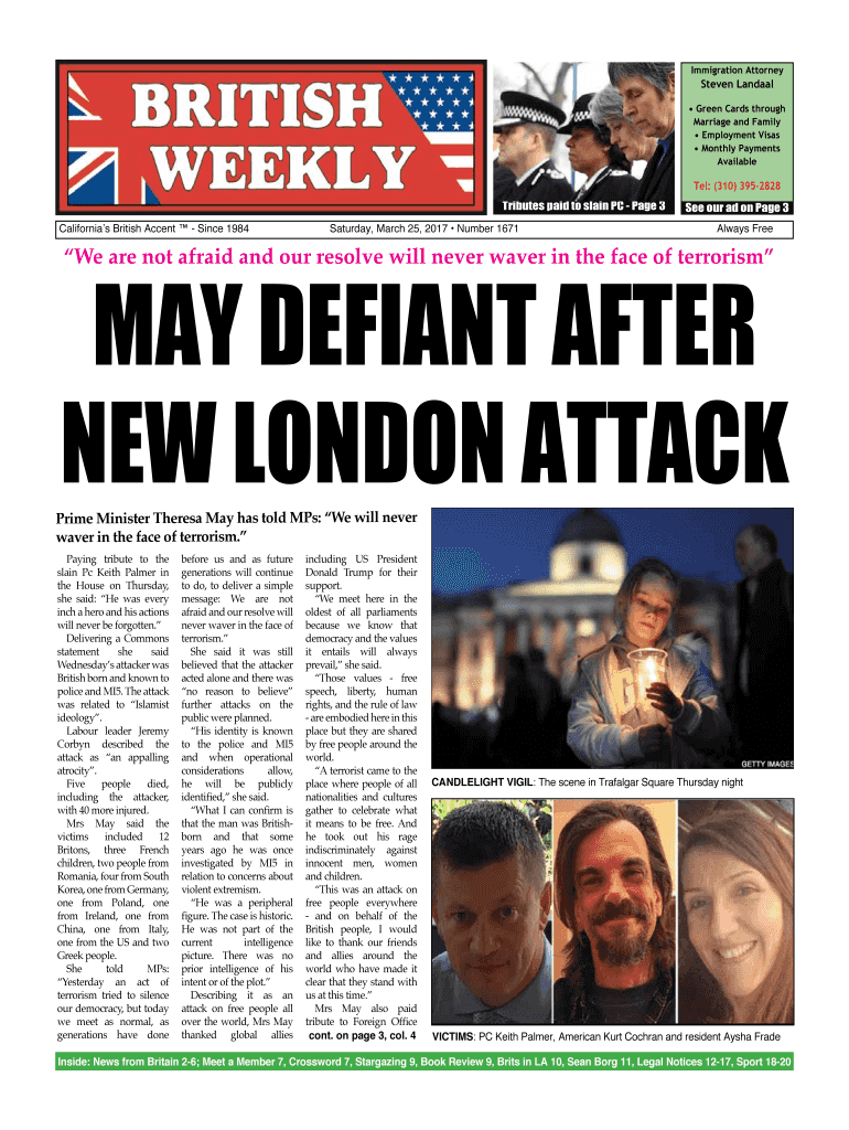 Fillable Online The british Weekly, Sat Fax Email Print - pdfFiller