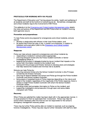 Fillable Online PROTOCOLS FOR WORKING WITH WA POLICE Fax Email Print ...