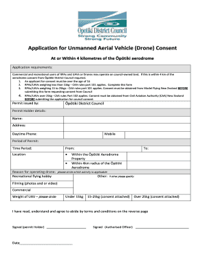Fillable Online Application for Unmanned Aerial Vehicle (Drone) Consent ...