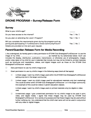Fillable Online DRONE PROGRAM Survey/Release Form Fax Email Print ...