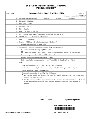 Fillable Online Admission Orders - David G Fax Email Print - pdfFiller