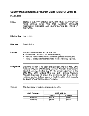 Fillable Online County Medical Services Program Guide (CMSPG) Letter 16 ...