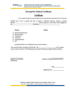 Fillable Online (Format For Medical Certificate) Fax Email Print ...