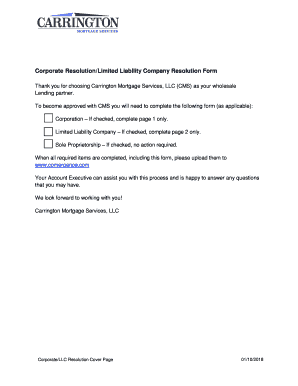 Fillable Online Corporate Resolution/Limited Liability Company ...