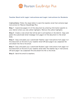Fillable Online Teacher Email with Login Instructions and Login ...