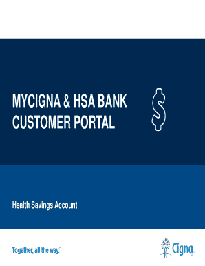 Fillable Online MYCIGNA & HSA BANK Fax Email Print - pdfFiller
