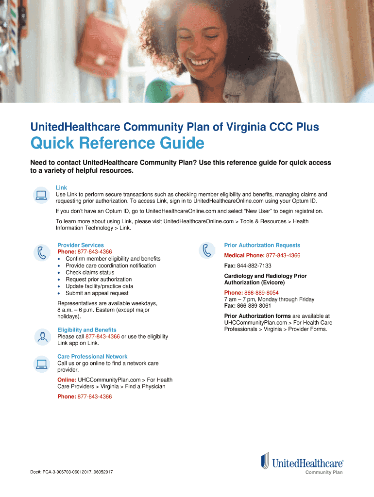 Fillable Online UnitedHealthcare Community Plan of Virginia CCC Plus ...
