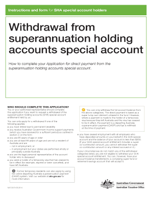 Fillable Online Instructions and form for SHA special account holders ...