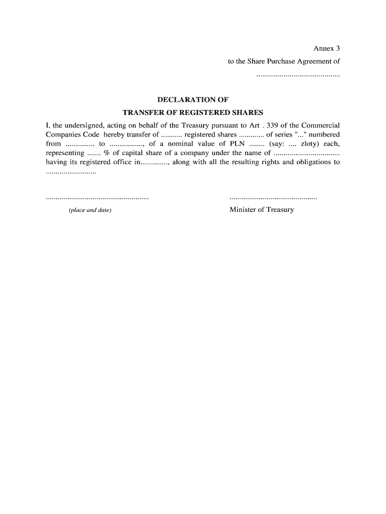 Fillable Online to the Share Purchase Agreement of Fax Email Print ...