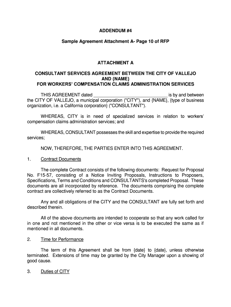 Fillable Online Sample Agreement Attachment A- Page 10 of RFP Fax Email ...