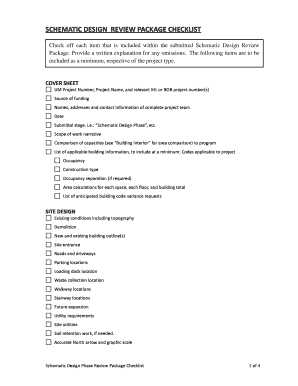 Fillable Online SCHEMATIC DESIGN REVIEW PACKAGE CHECKLIST Fax Email ...