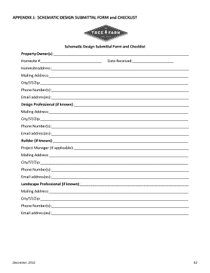 Fillable Online APPENDIX J: SCHEMATIC DESIGN SUBMITTAL FORM and ...