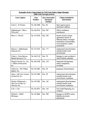 Fillable Online Examples of Jury Instructions in Civil Cases before ...