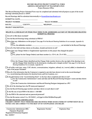 Fillable Online RECORD DRAWING PROJECT SUBMITTAL FORM Fax Email Print ...