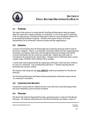 Fillable Online FINAL RECORD DRAWINGS/AS-BUILTS Fax Email Print - pdfFiller