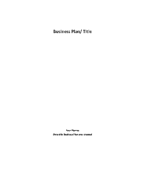Fillable Online Business Plan/ Title Fax Email Print - pdfFiller