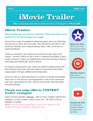 Fillable Online iMovie Trailer Fax Email Print - pdfFiller