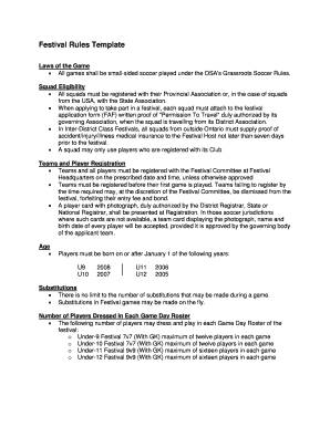Fillable Online Festival Rules Template Fax Email Print - pdfFiller