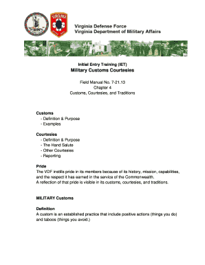Fillable Online Military Customs Courtesies Fax Email Print - pdfFiller