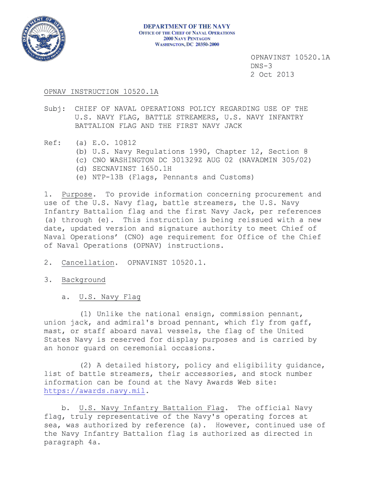 Fillable Online OPNAV INSTRUCTION 10520 Fax Email Print - pdfFiller
