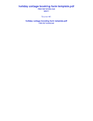 Fillable Online holiday cottage booking form template Fax Email Print ...